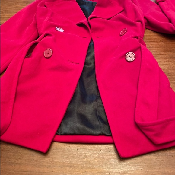 Jou Jou | Jackets & Coats | Jou Jou Red Winter Dress Coat Sz Small ...